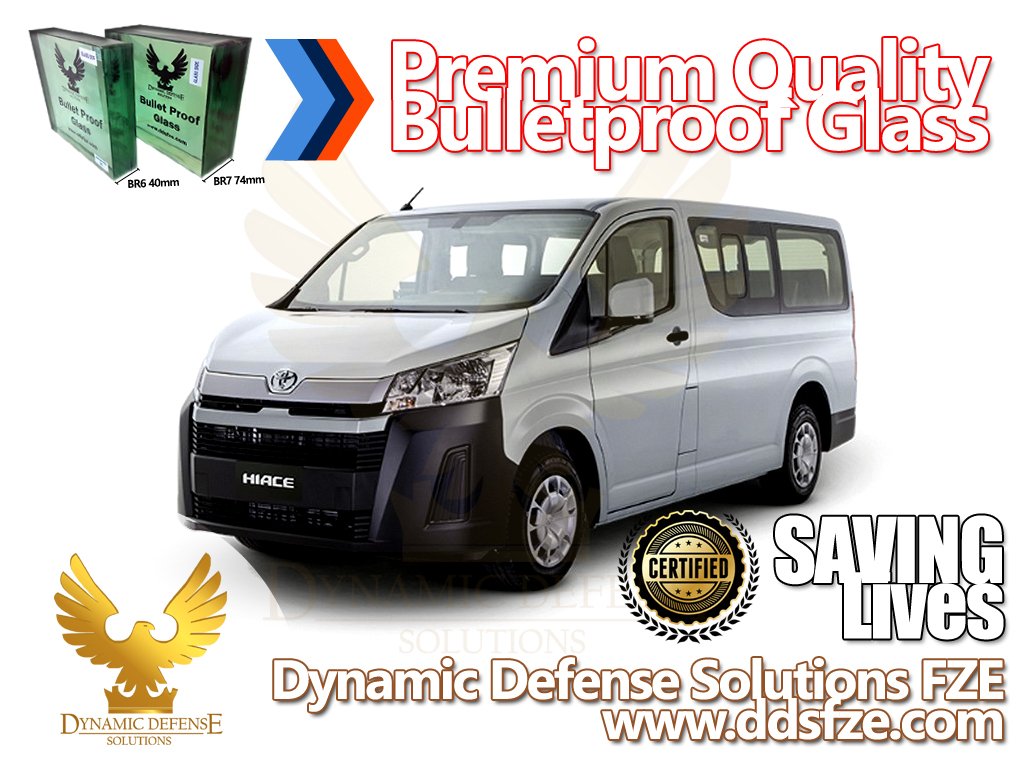 Bulletproof Glass Manufacturer, Armored Hiace Commuter Van 2021